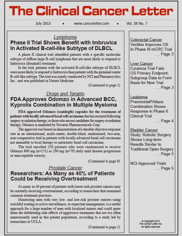 CCL July 2015 - The Cancer Letter