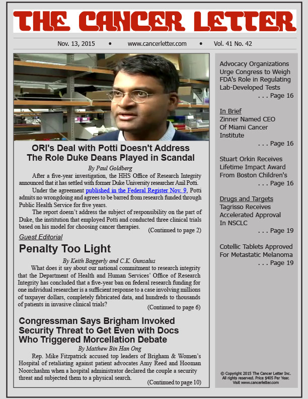 Issue 42 - The Cancer Letter