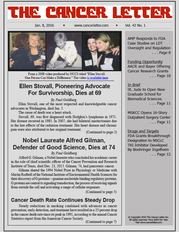 Issue 01 - The Cancer Letter