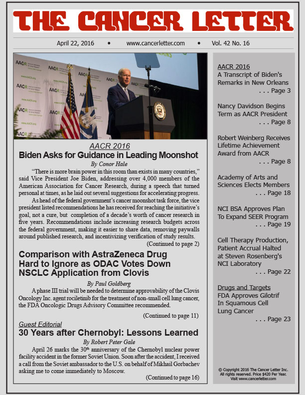 Issue 16 - The Cancer Letter