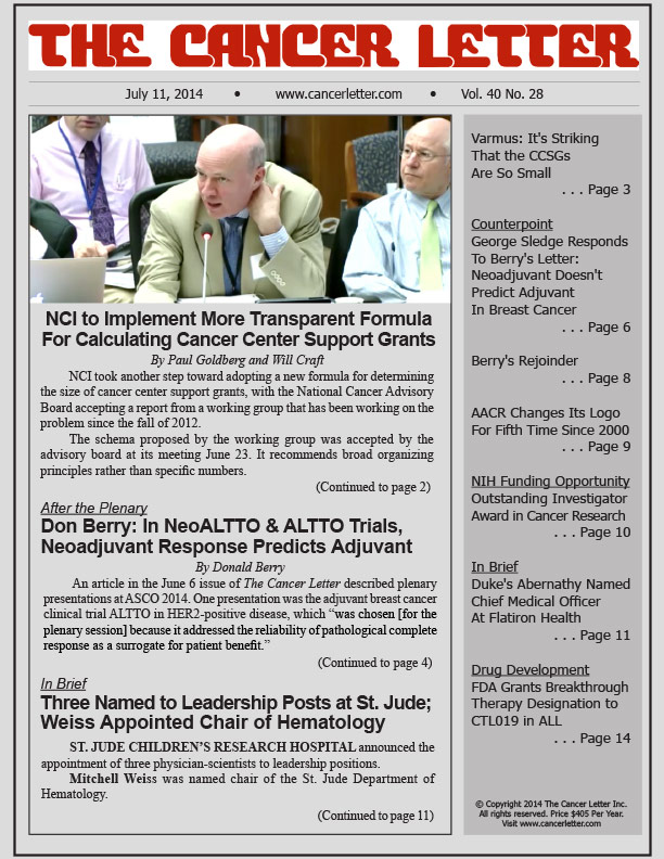 Issue 28 - The Cancer Letter