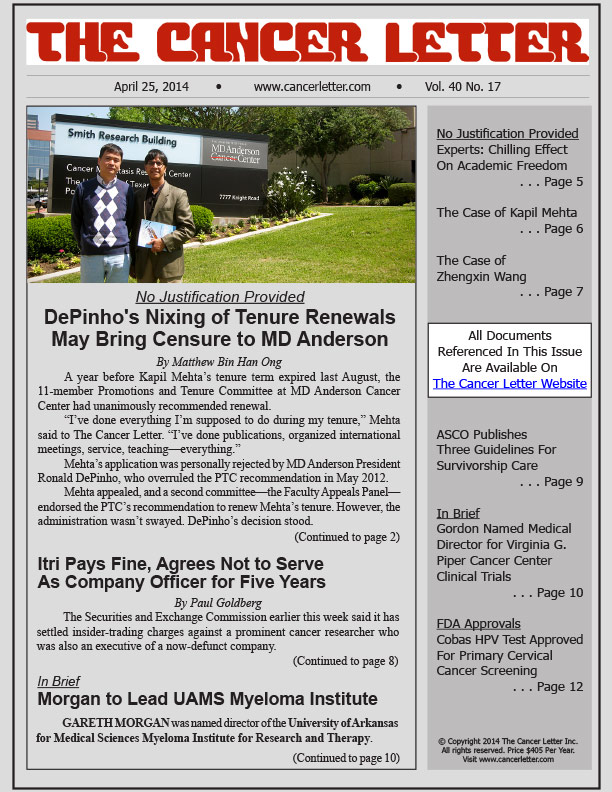 Issue 17 - The Cancer Letter
