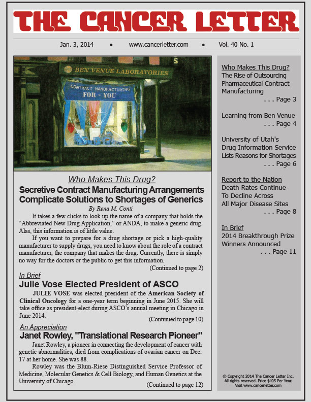 Issue 01 - The Cancer Letter