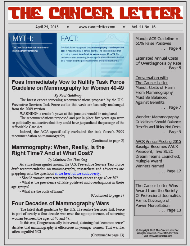 Issue 16 - The Cancer Letter