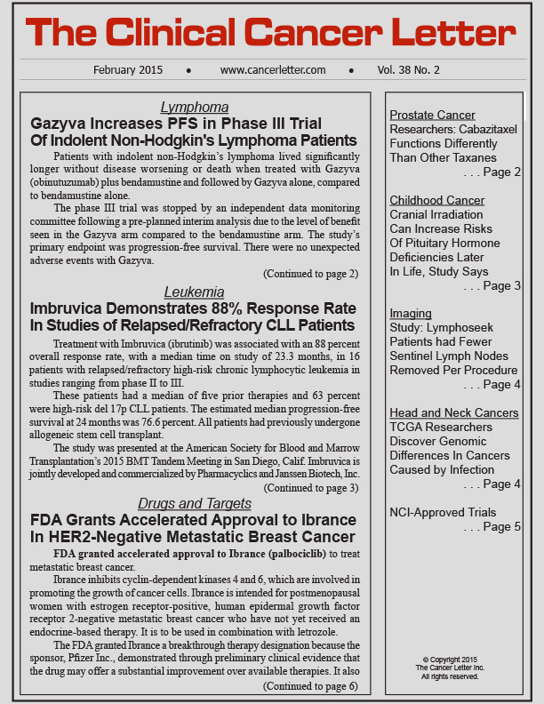 CCL Feb 2015 - The Cancer Letter