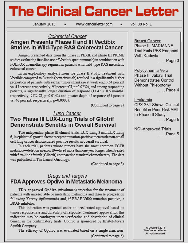 CCL Jan 2015 - The Cancer Letter