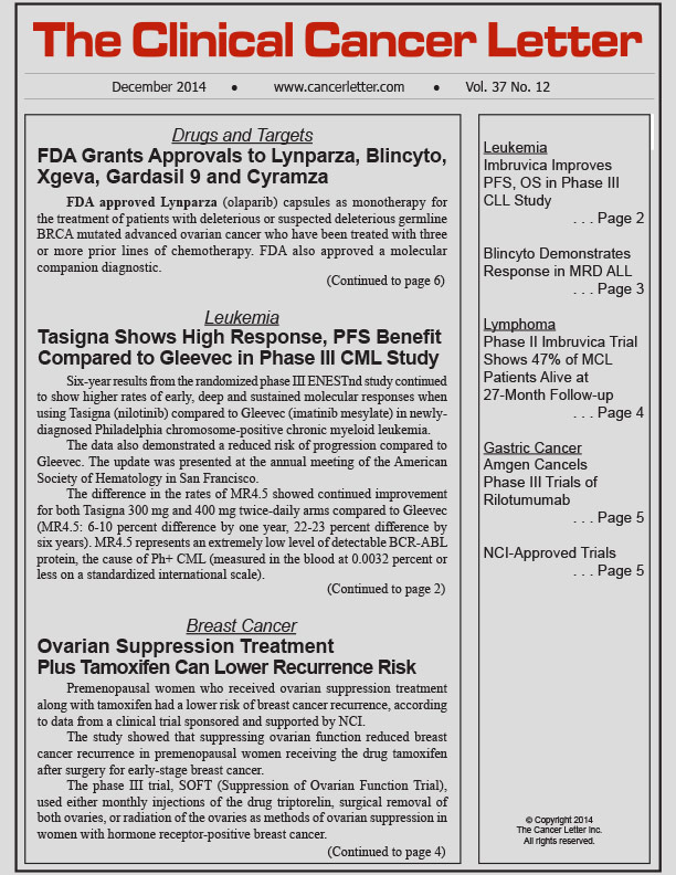 CCL Dec 2014 - The Cancer Letter
